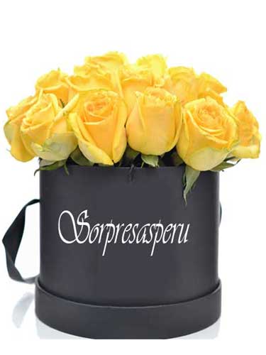 Box de 12 rosas amarillas, Box de Flores , envío las 24 horas en Lima Peru